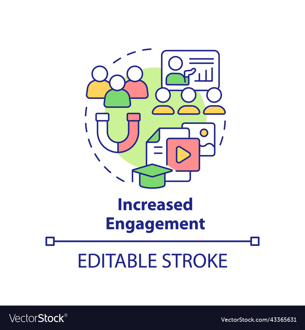 Increased engagement concept icon Royalty Free Vector Image Increased engagement concept icon Royalty Free Vector Image
