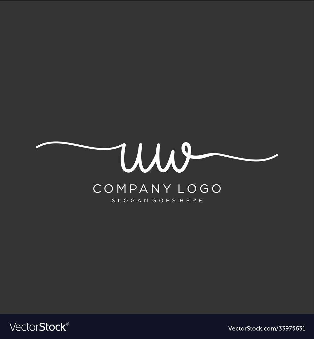 Initial uw handwriting logo with circle template Vector Image