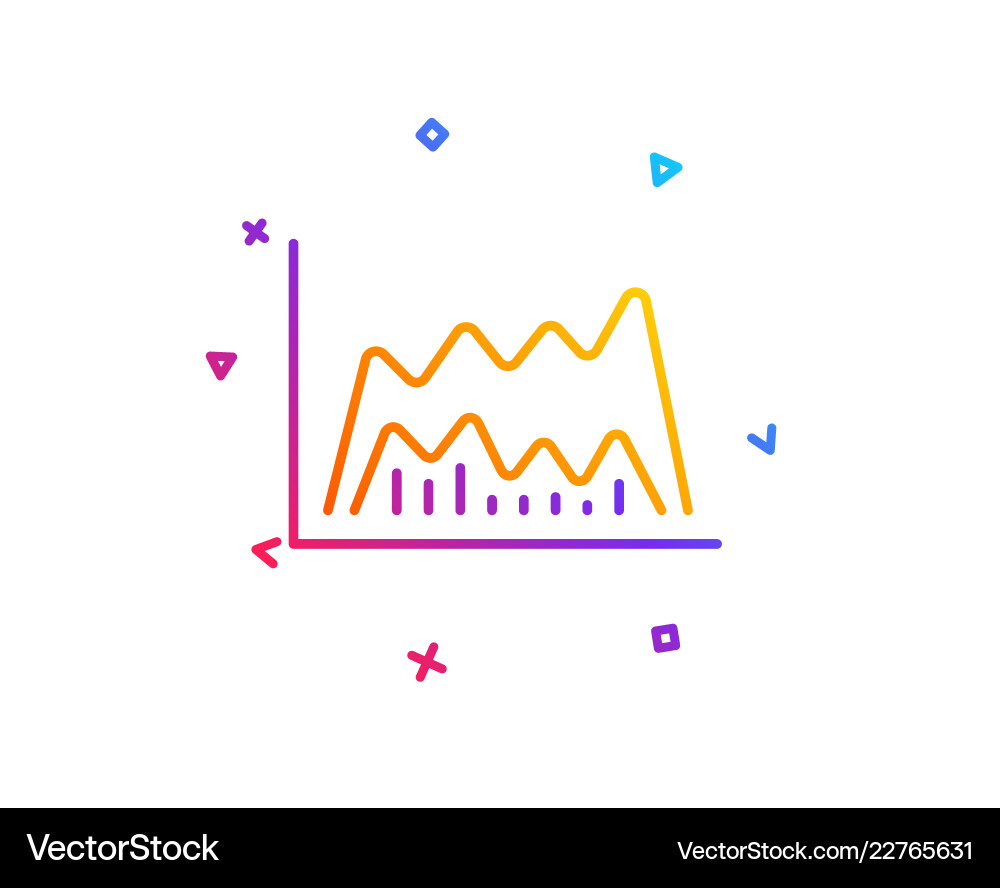 Investment chart line icon finance graph Vector Image