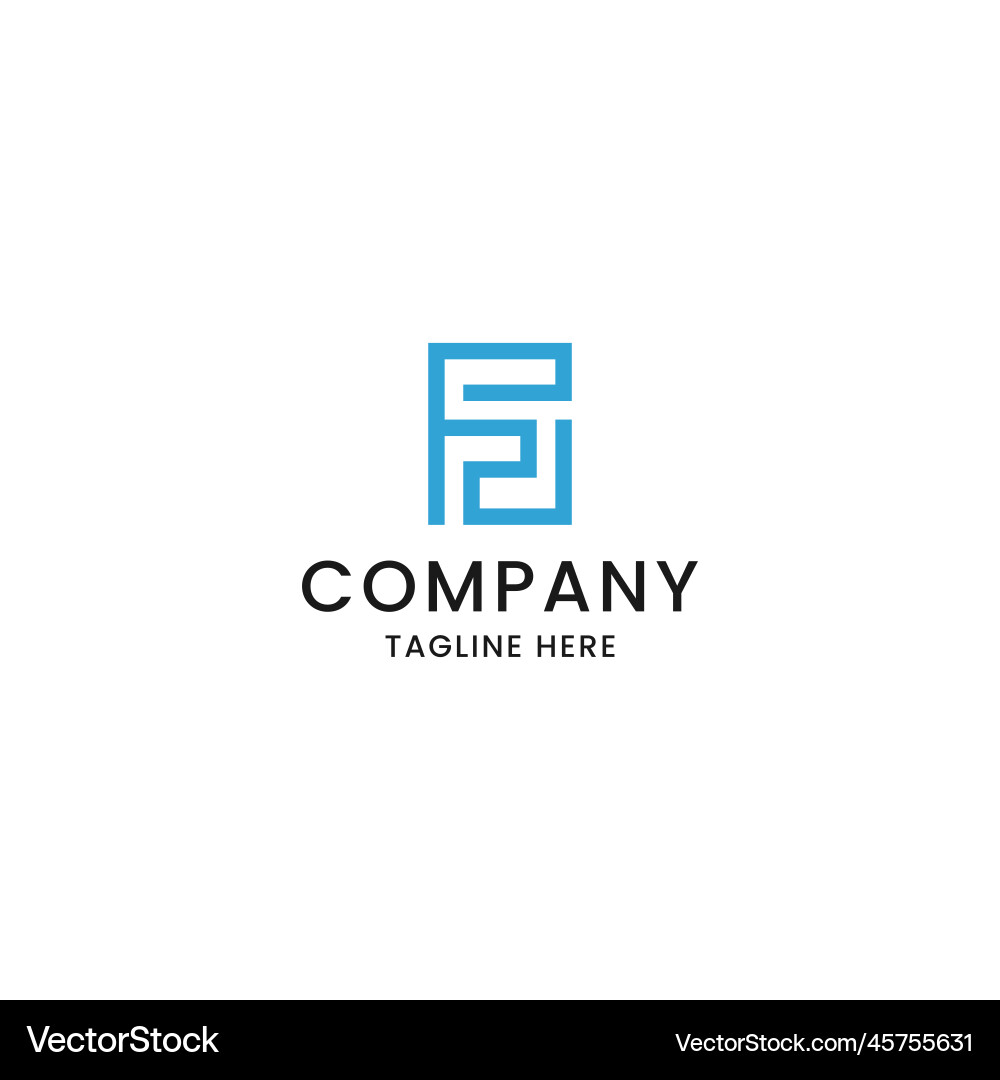 Letter f logo icon design template blue flat Vector Image