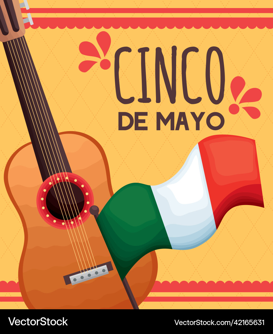 Mexican celebration lettering card Royalty Free Vector Image