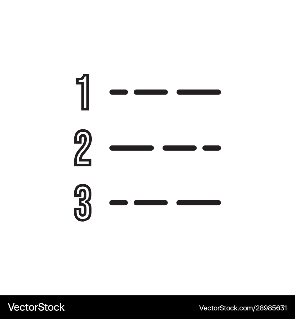 Number list icon design line style perfect Vector Image