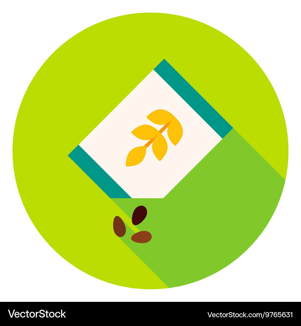 Package with seeds of wheat circle icon Royalty Free Vector