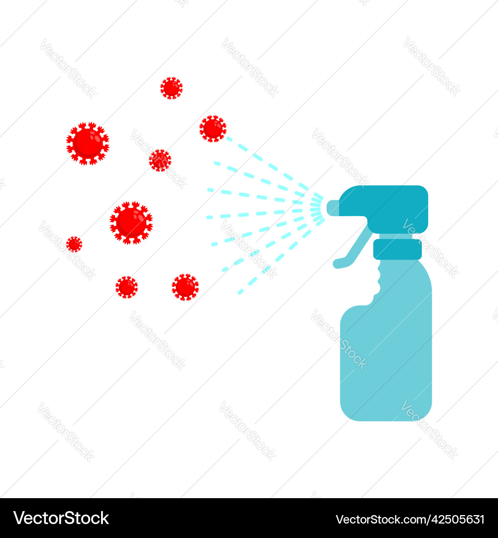 Sanitize antiseptic spray disinfection Royalty Free Vector