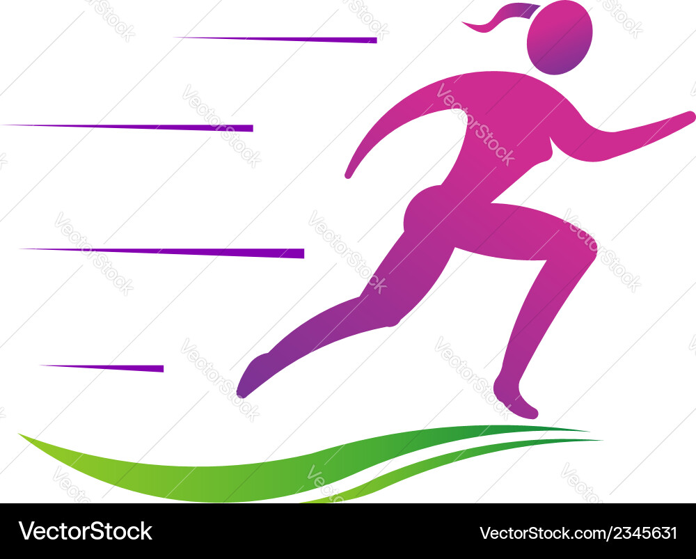 Woman running fast abstract concept fast Vector Image