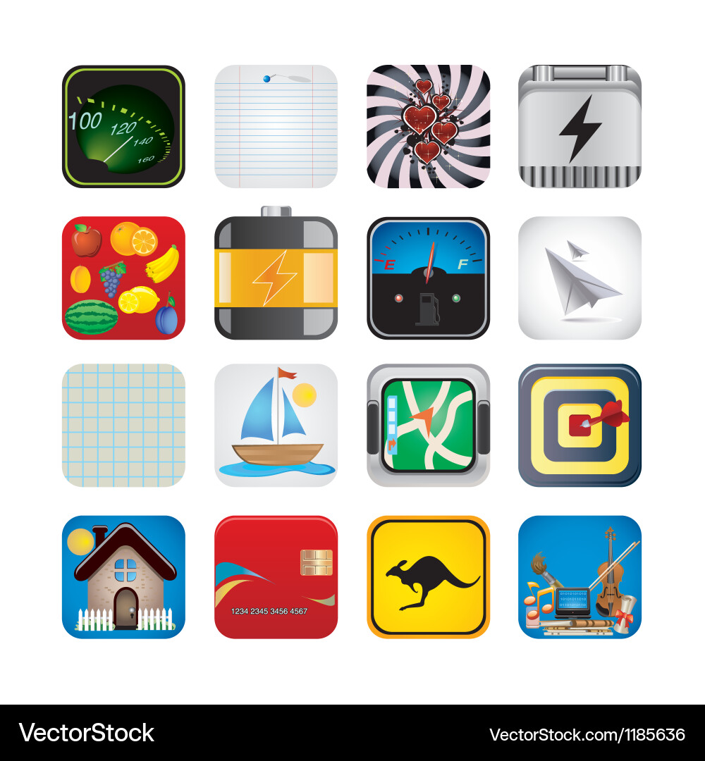 App set of icons Royalty Free Vector Image - VectorStock