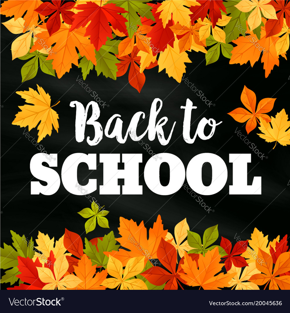 Back to school autumn leaf foliage poster Vector Image