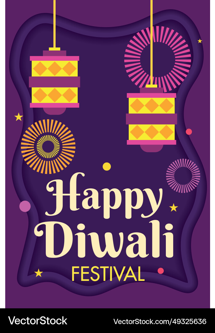 Diwali poster treditional indian celebration Vector Image