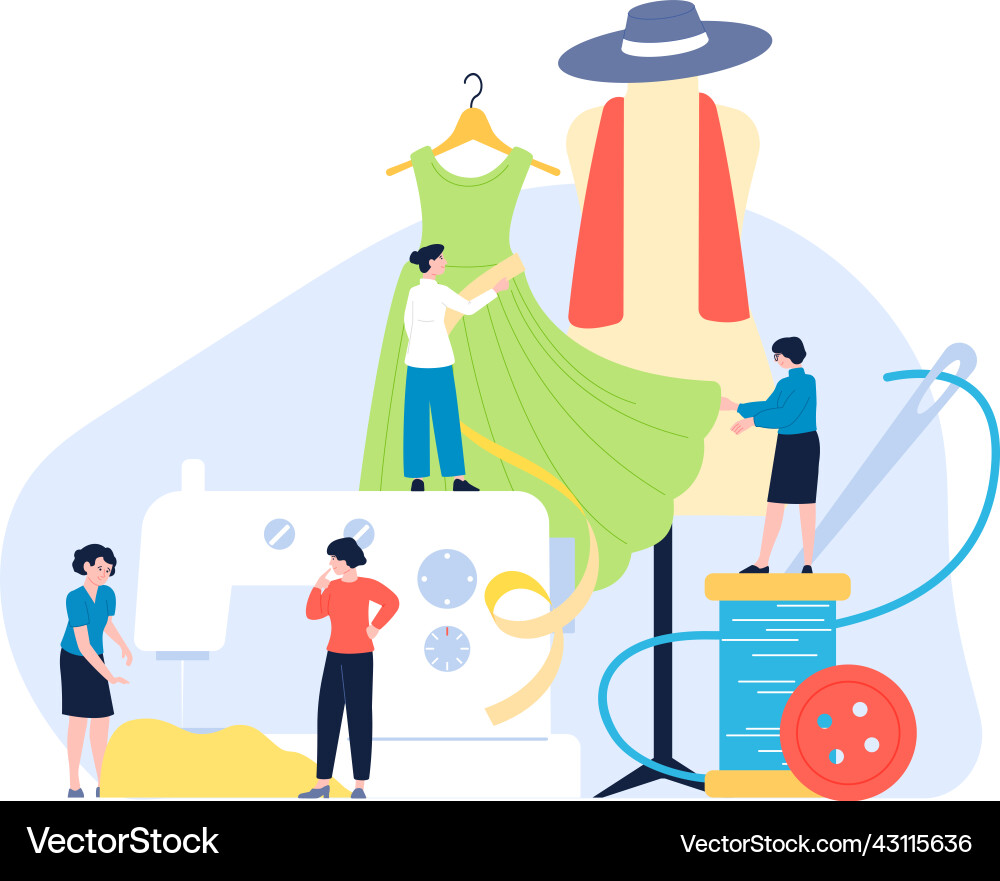 Fashion designer garment process create dress Vector Image