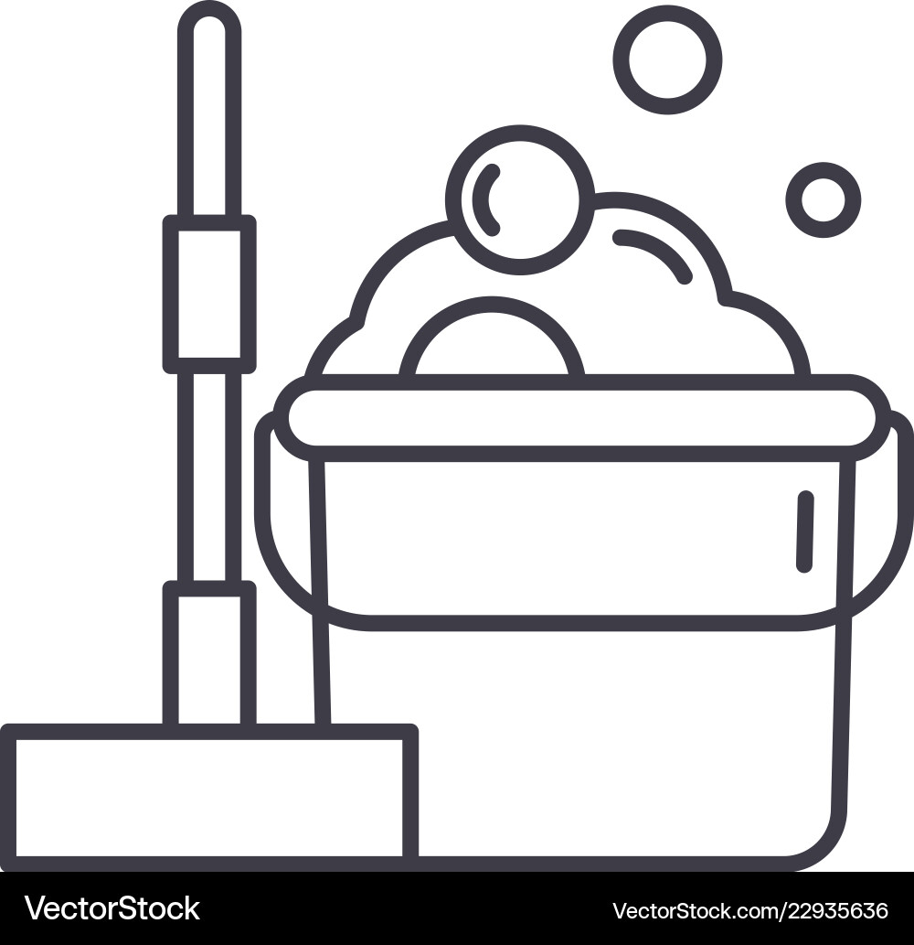 Floor cleaning line icon concept cleaning Vector Image