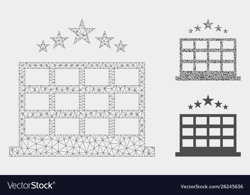 Hotel Mesh 2d Model And Triangle Mosaic Royalty Free Vector