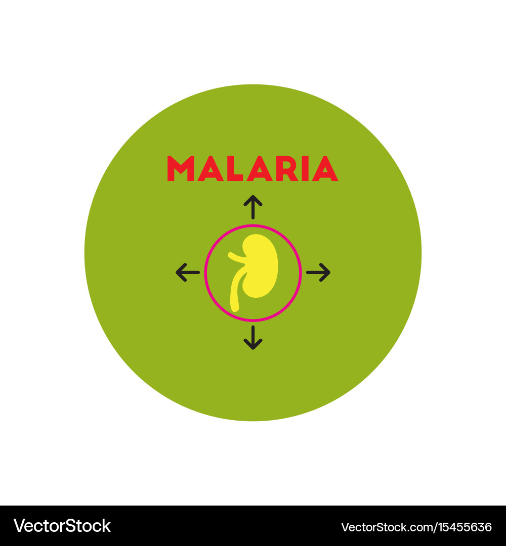 Icon on circle various symptoms of malar Vector Image