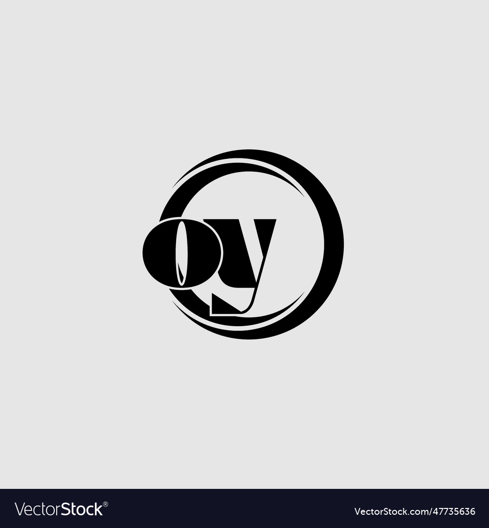Letters oy simple circle linked line logo Vector Image