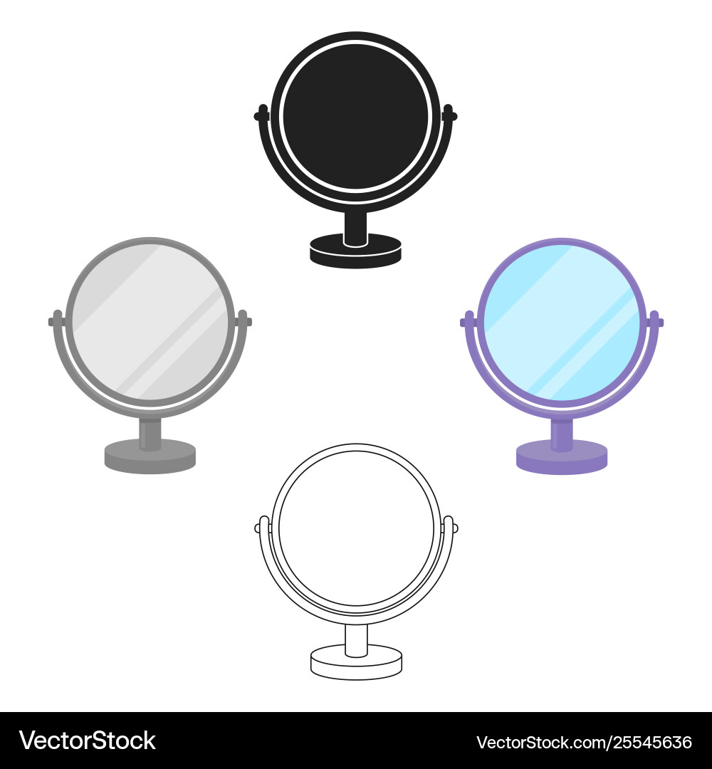 Mirror icon in cartoonblack style isolated Vector Image
