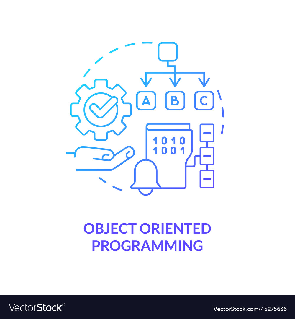 Object oriented programming blue gradient concept Vector Image Object oriented programming blue gradient concept Vector Image