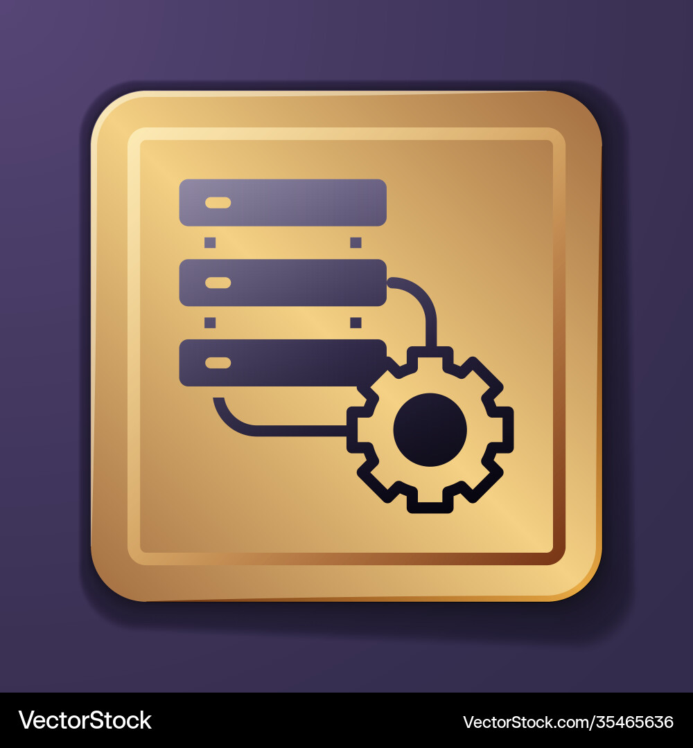 Purple server and gear icon isolated on Royalty Free Vector