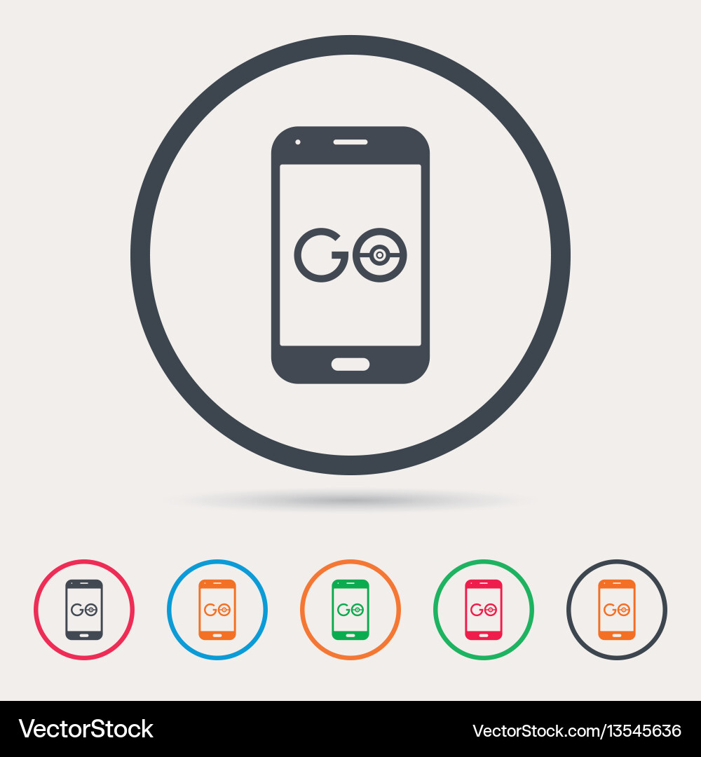 Smartphone game icon go symbol Royalty Free Vector Image