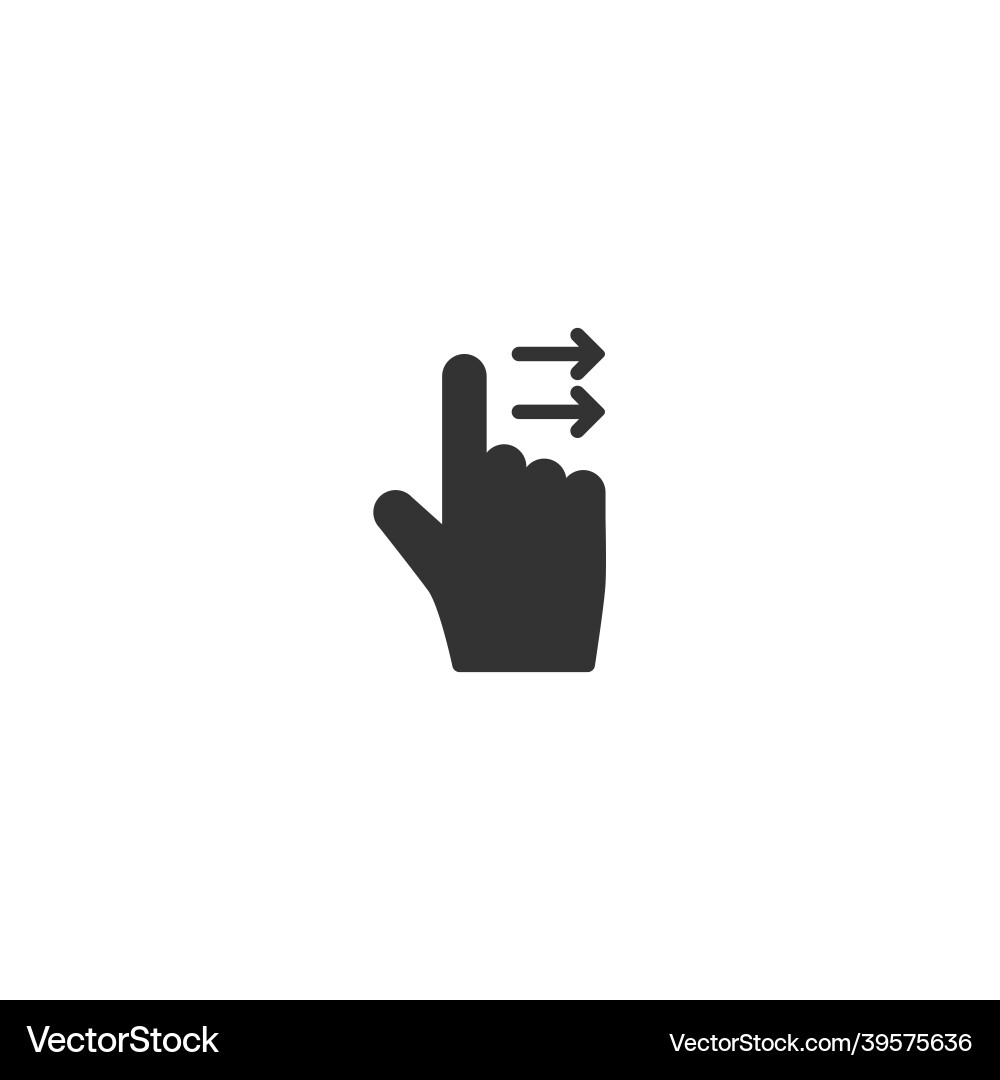 Swipe to right icon pointing hand Royalty Free Vector Image
