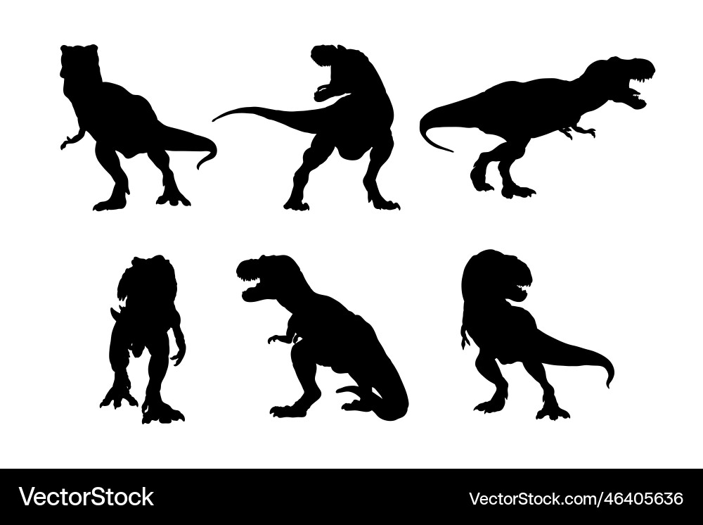 Tyrannosaurus Rex Silhouettes Royalty Free Vector Image