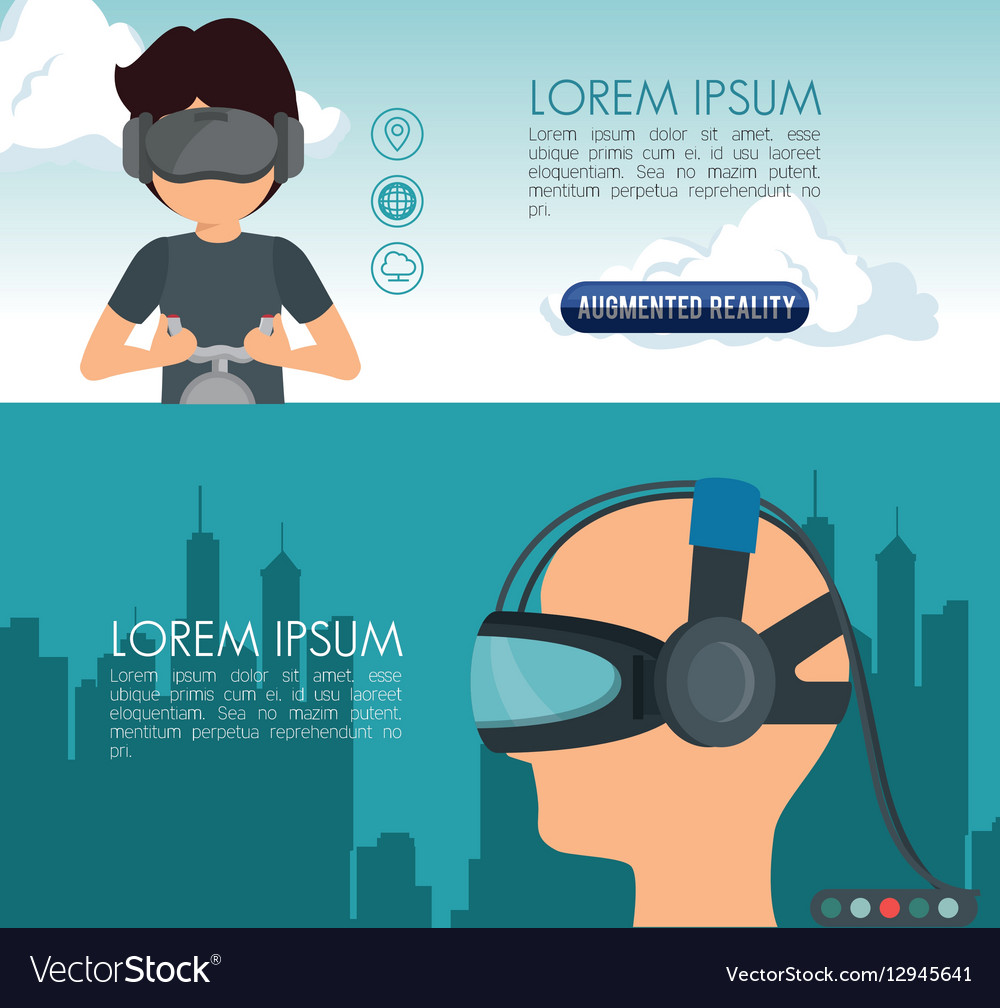 Augmented reality technology icon Royalty Free Vector Image