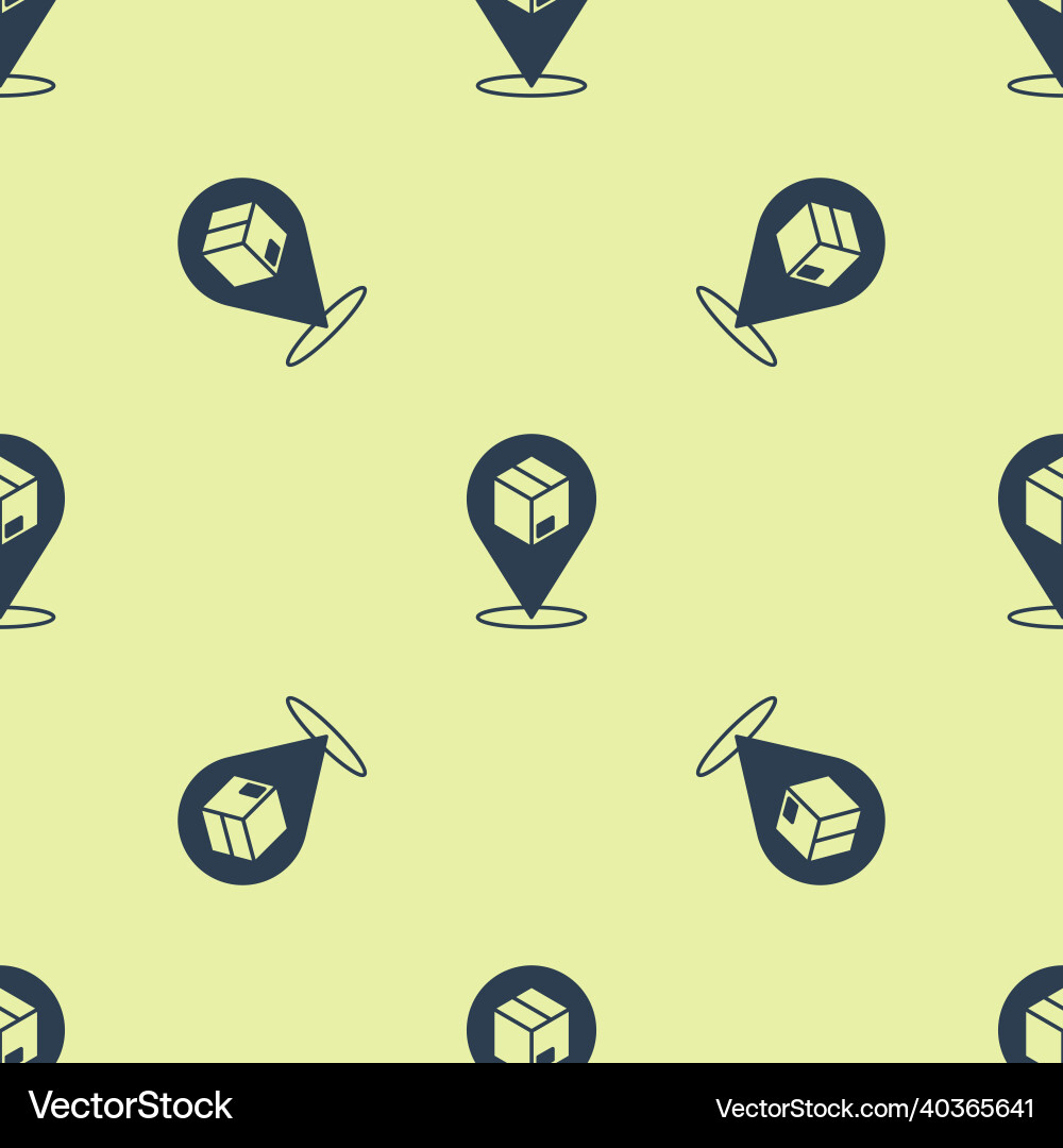 Blue location with cardboard box icon isolated Vector Image