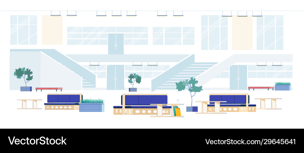 Contemporary university hall or lobby interior Vector Image