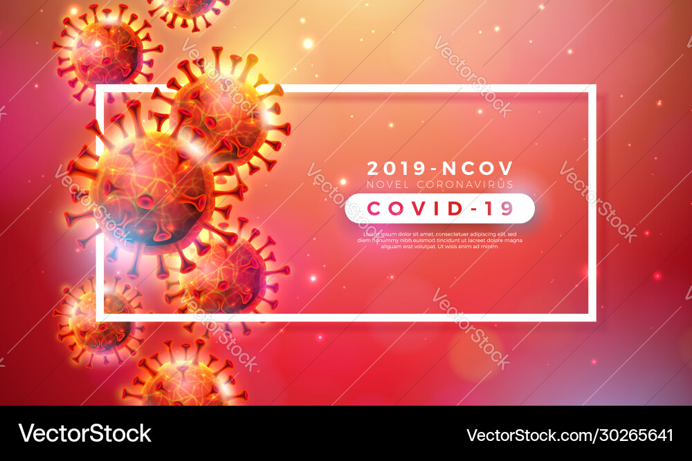 Covid19-19 coronavirus outbreak design with virus Vector Image
