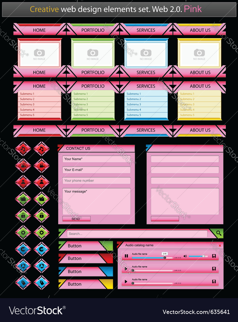 Creative web design Royalty Free Vector Image - VectorStock