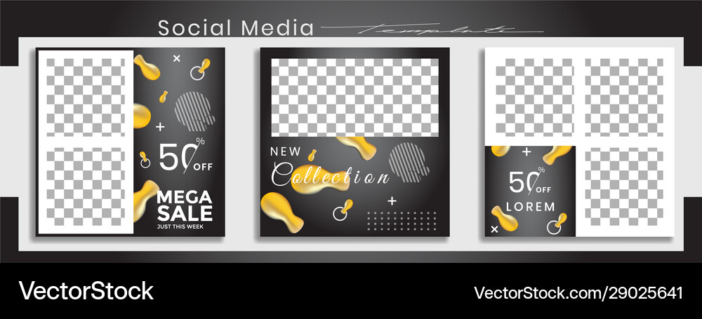 Editable social media post templates facebook Vector Image
