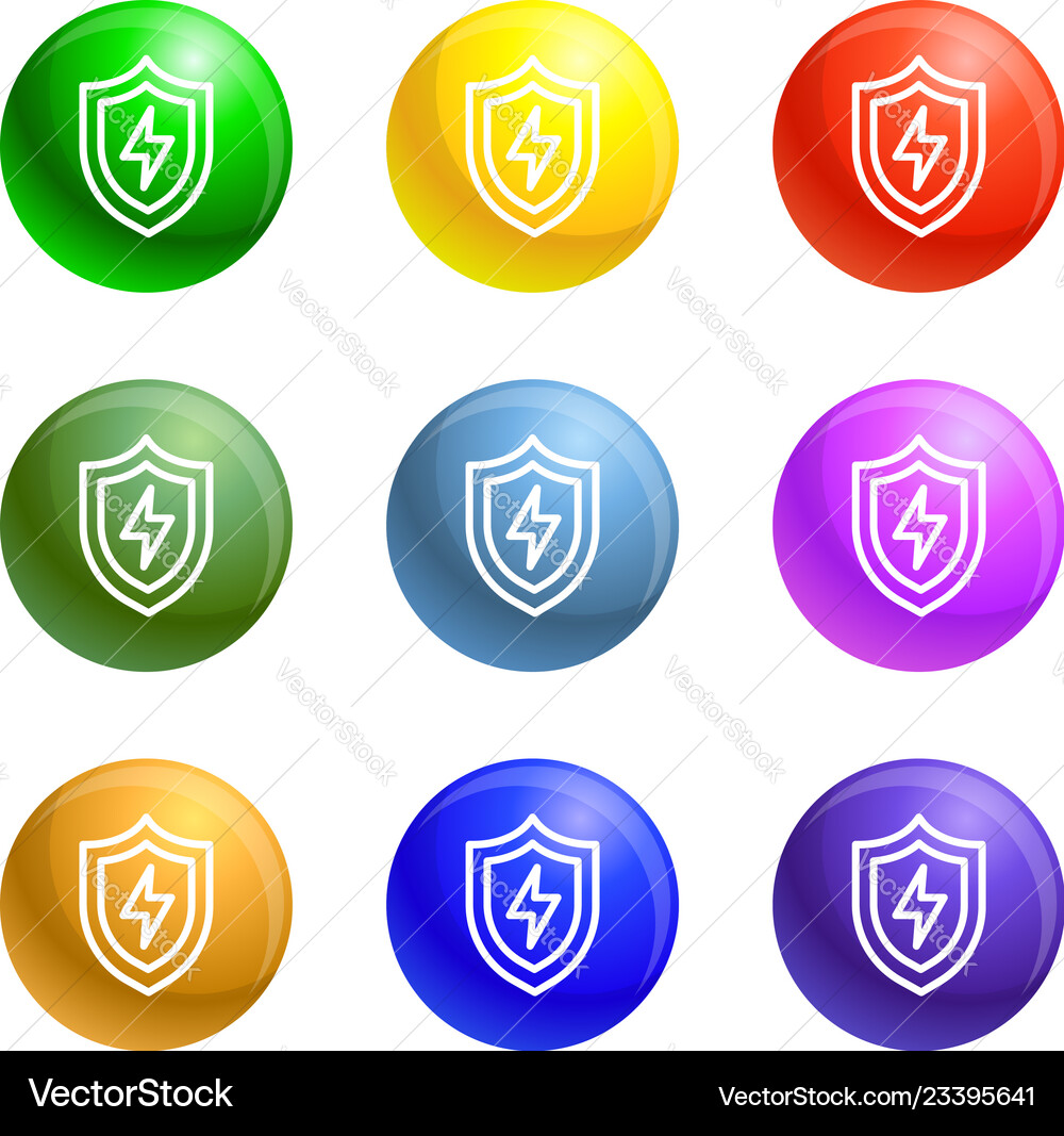 Energy house protect icons set Royalty Free Vector Image