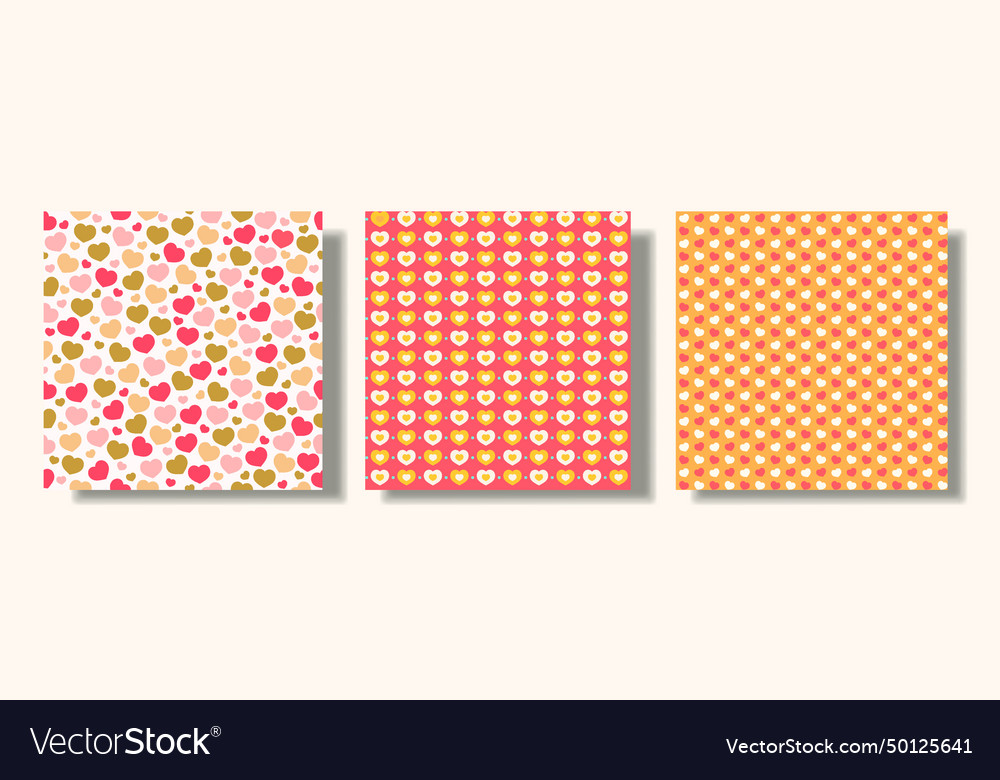 Flat heart pattern set Royalty Free Vector Image