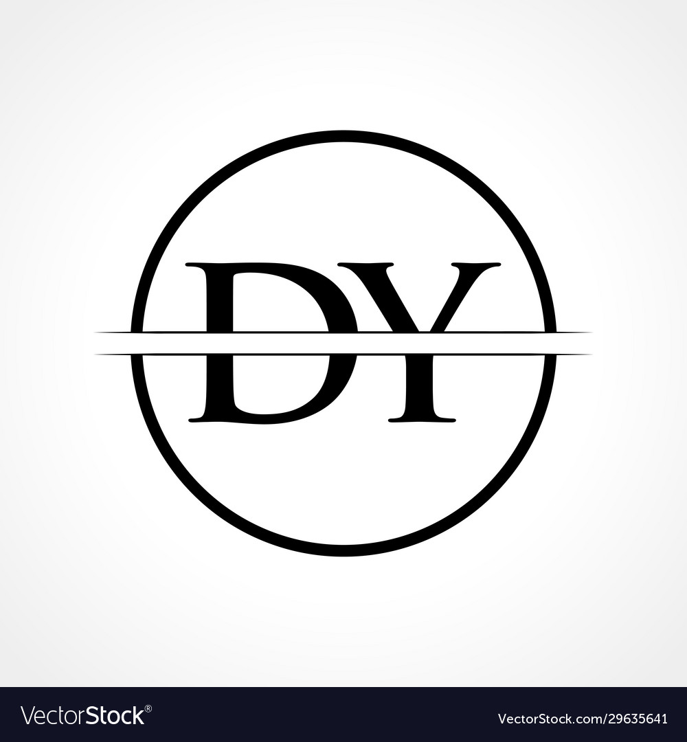 Initial dy letter logo design template with black Vector Image