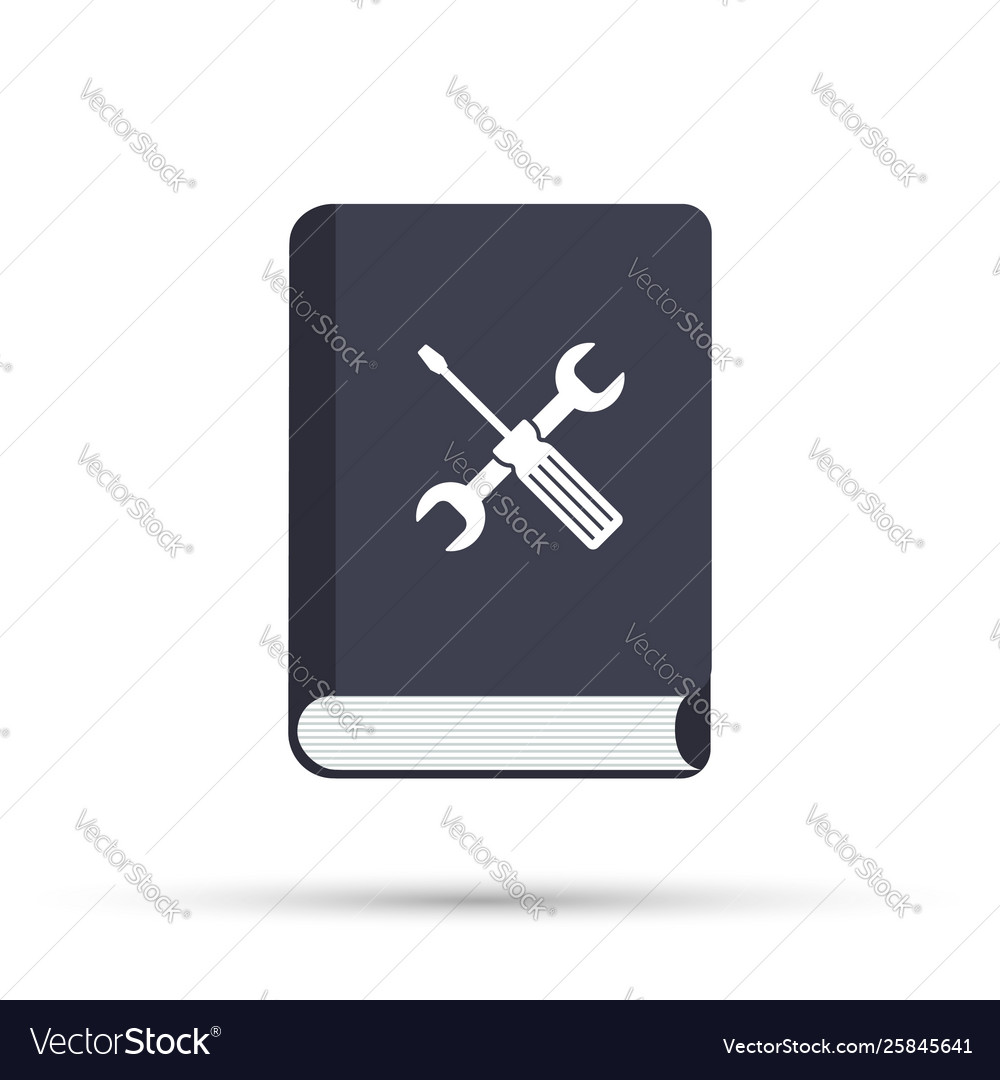 Instruction book user manual icon on white Vector Image