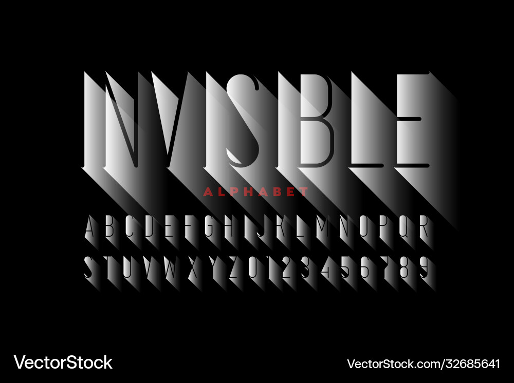 Invisible style font design alphabet letters and Vector Image