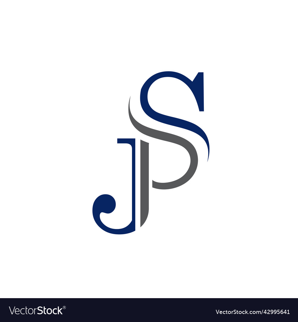 Logo design icon letter s j Royalty Free Vector Image