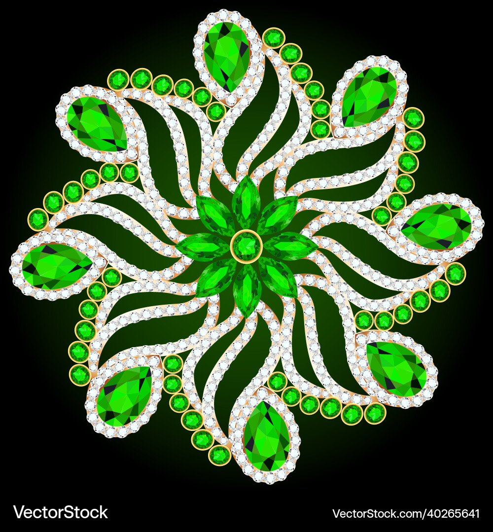 Mandala brooch jewelry design element geometric Vector Image
