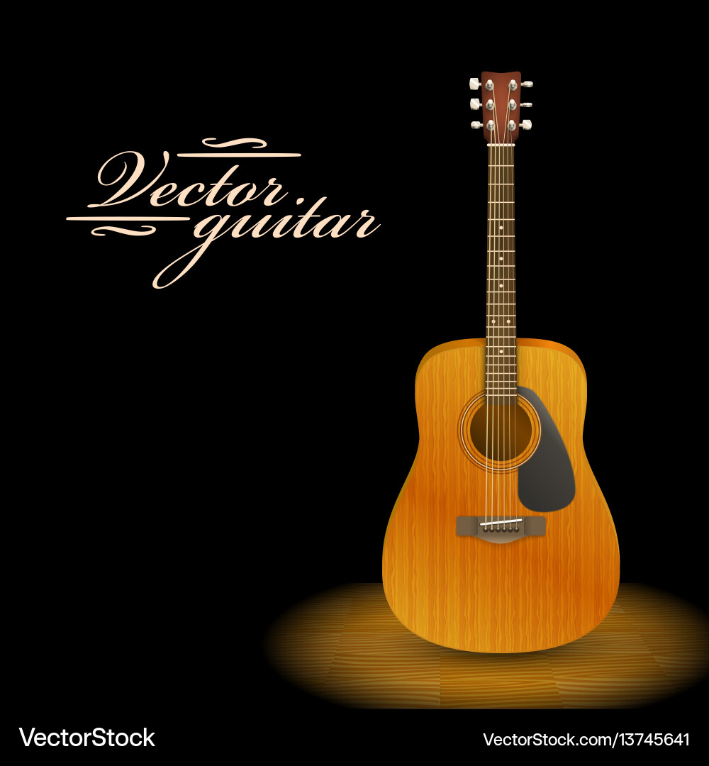 Music concept acoustic guitar Royalty Free Vector Image