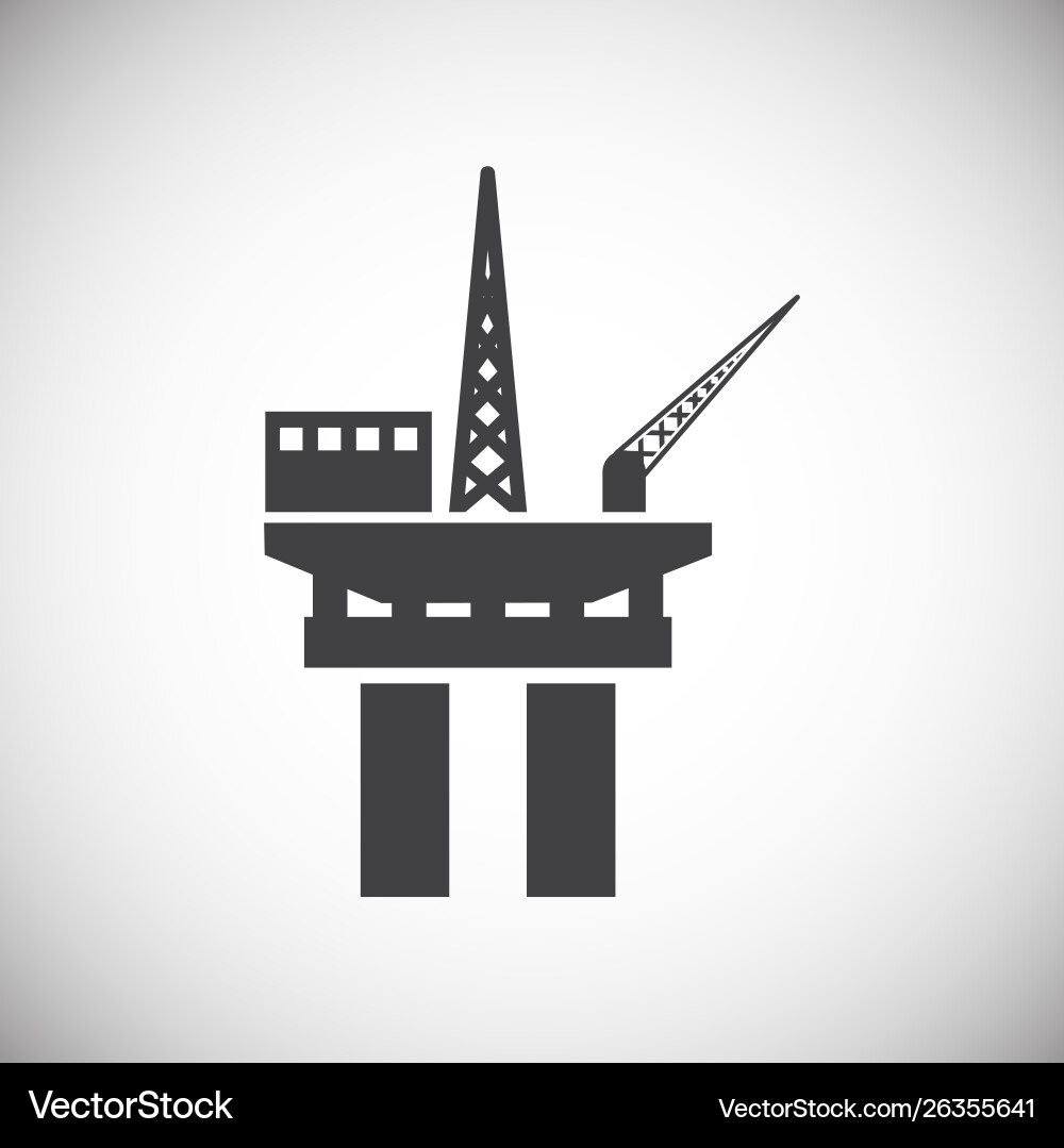 Oil rig related icon on background for graphic Vector Image