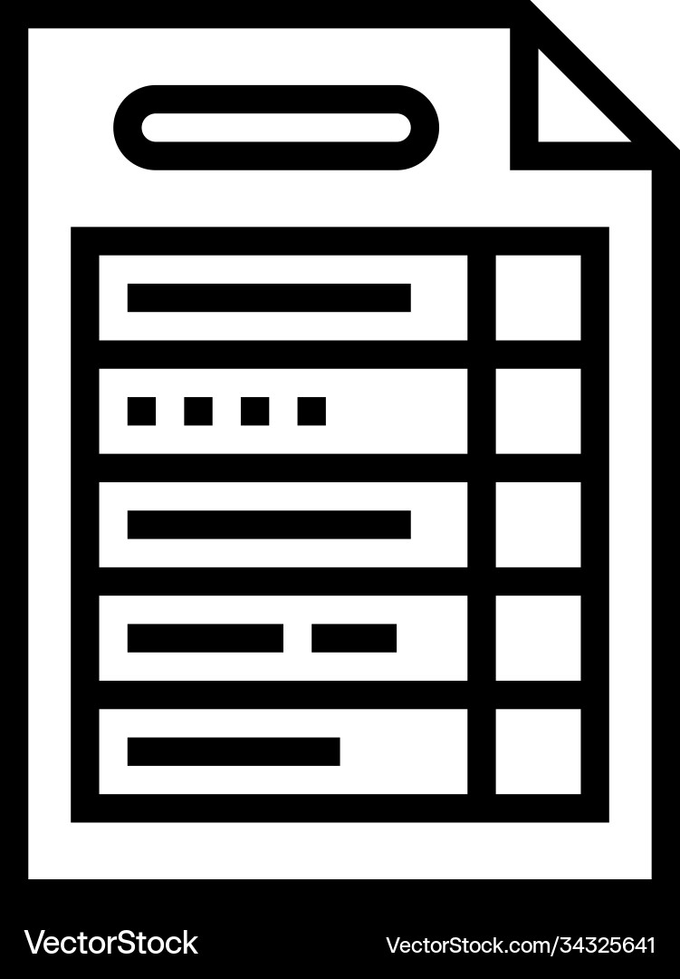 Plan paper list line icon Royalty Free Vector Image
