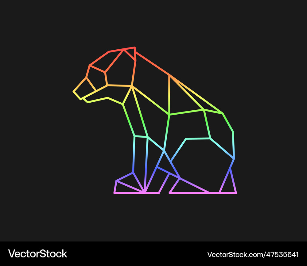 Polygon bear baby low poly animal geometric logo Vector Image