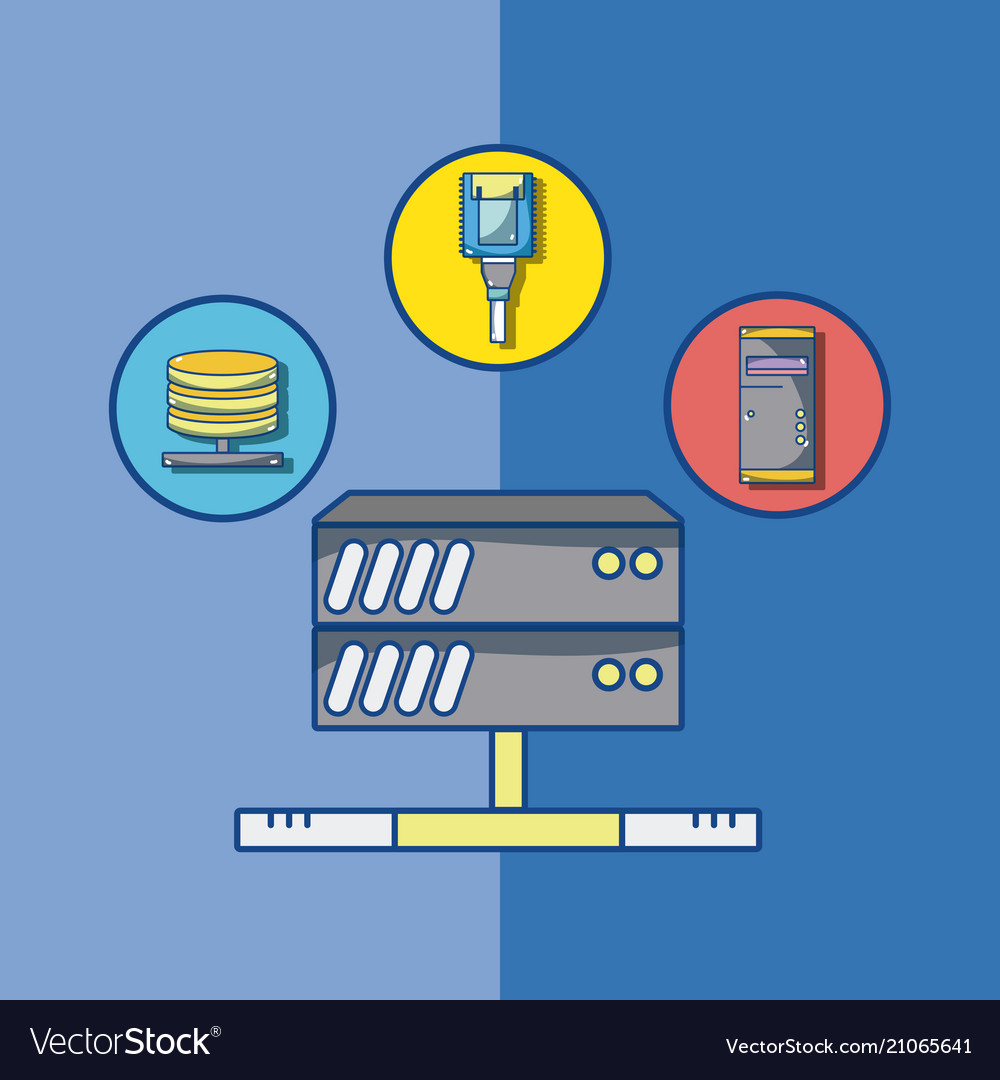 Servers database technology Royalty Free Vector Image