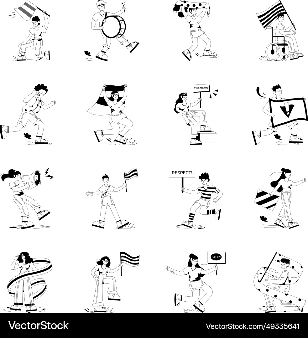 Set of pride celebrations glyph Royalty Free Vector Image