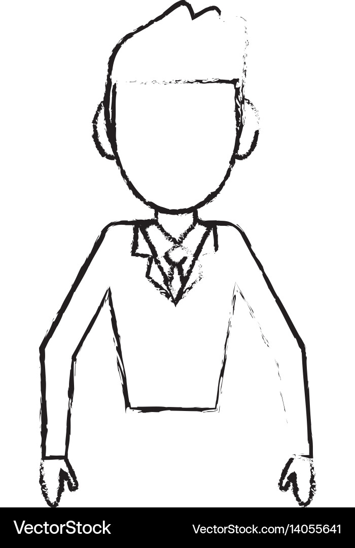 Sketchy man male faceless design Royalty Free Vector Image