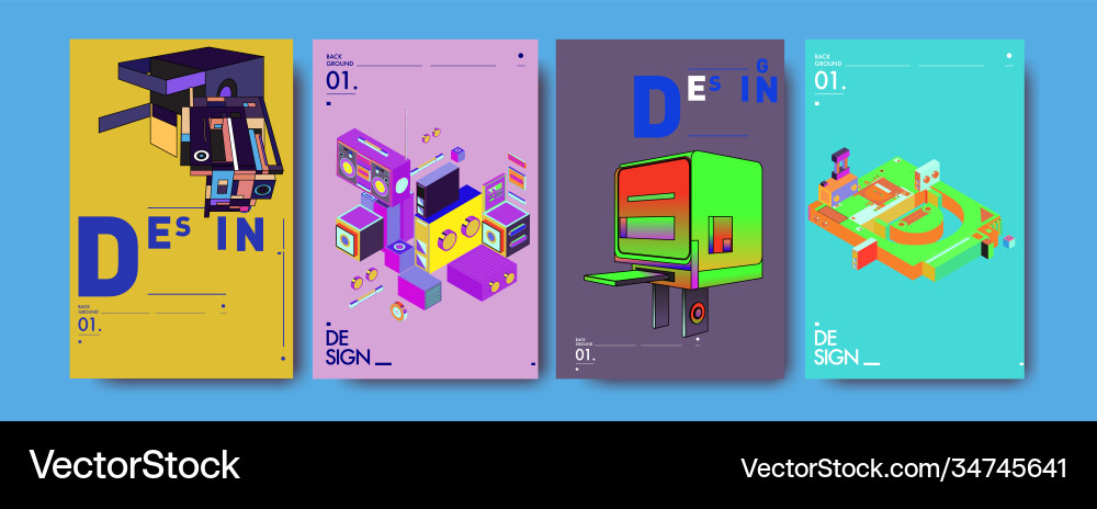 Trendy abstract colorful geometric collage Vector Image