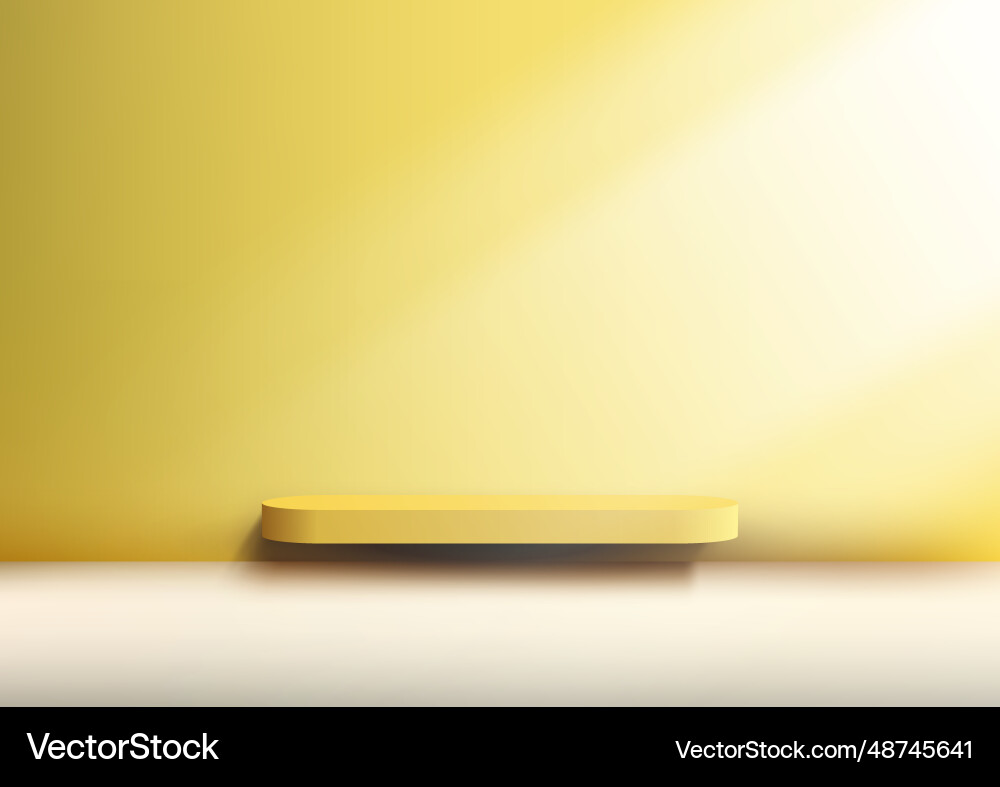 Yellow podium product display mockup scene Vector Image