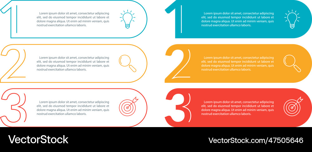3 steps info graphic with business icons Vector Image