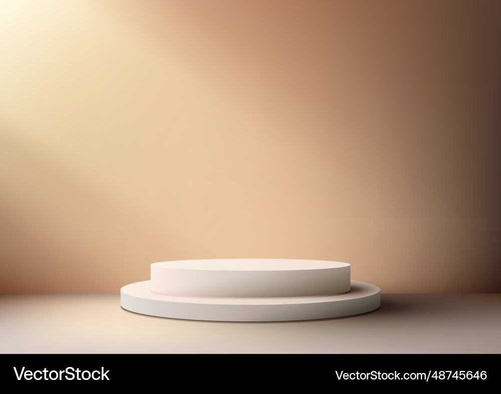 3d realistic white color podium steps modern Vector Image