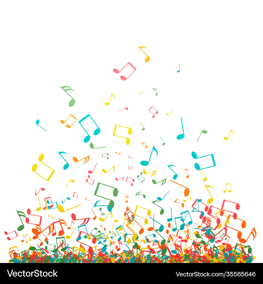 Abstract music background with color notes symbols