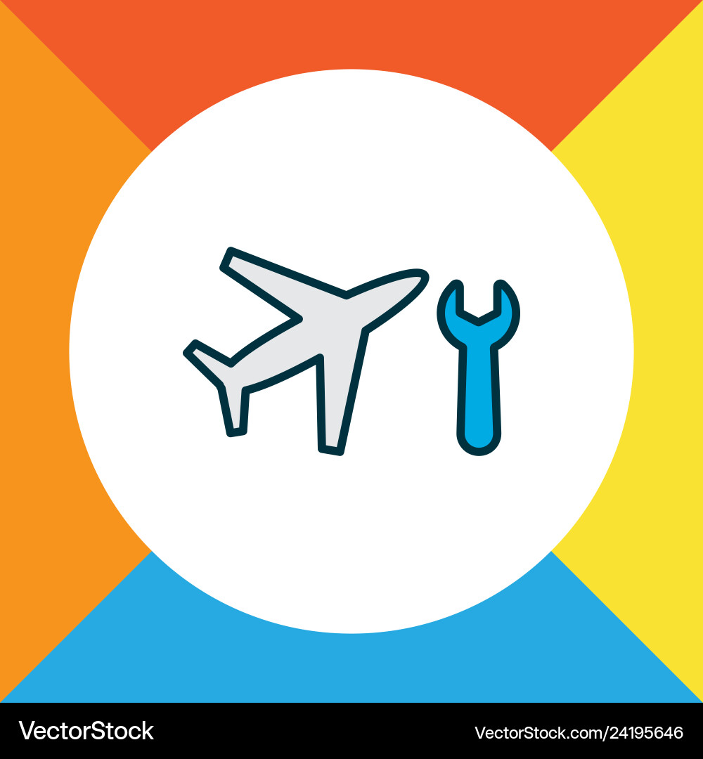 Aircraft maintenance icon colored line symbol Vector Image