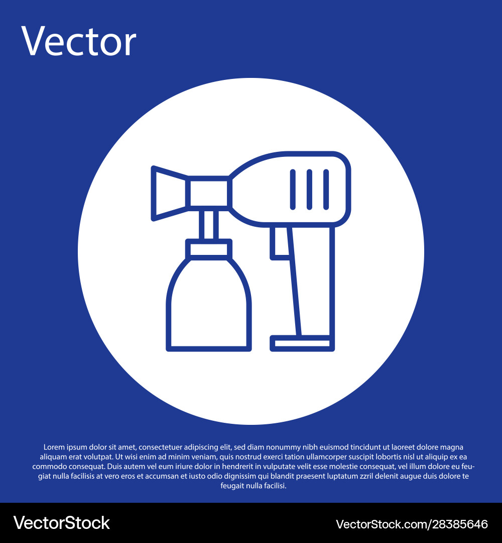 Blue line paint spray gun icon isolated on Vector Image